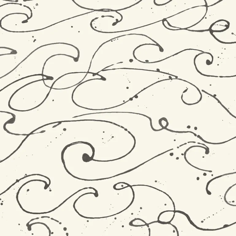 Chesapeake Blue Heron Kuroshio Ocean Wave Wallpaper - Charcoal ...